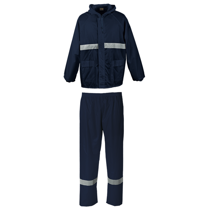 BARRON CONTRACT RAINSUIT W/REFLECTIVE NAVY – Mr Farmer Workwear